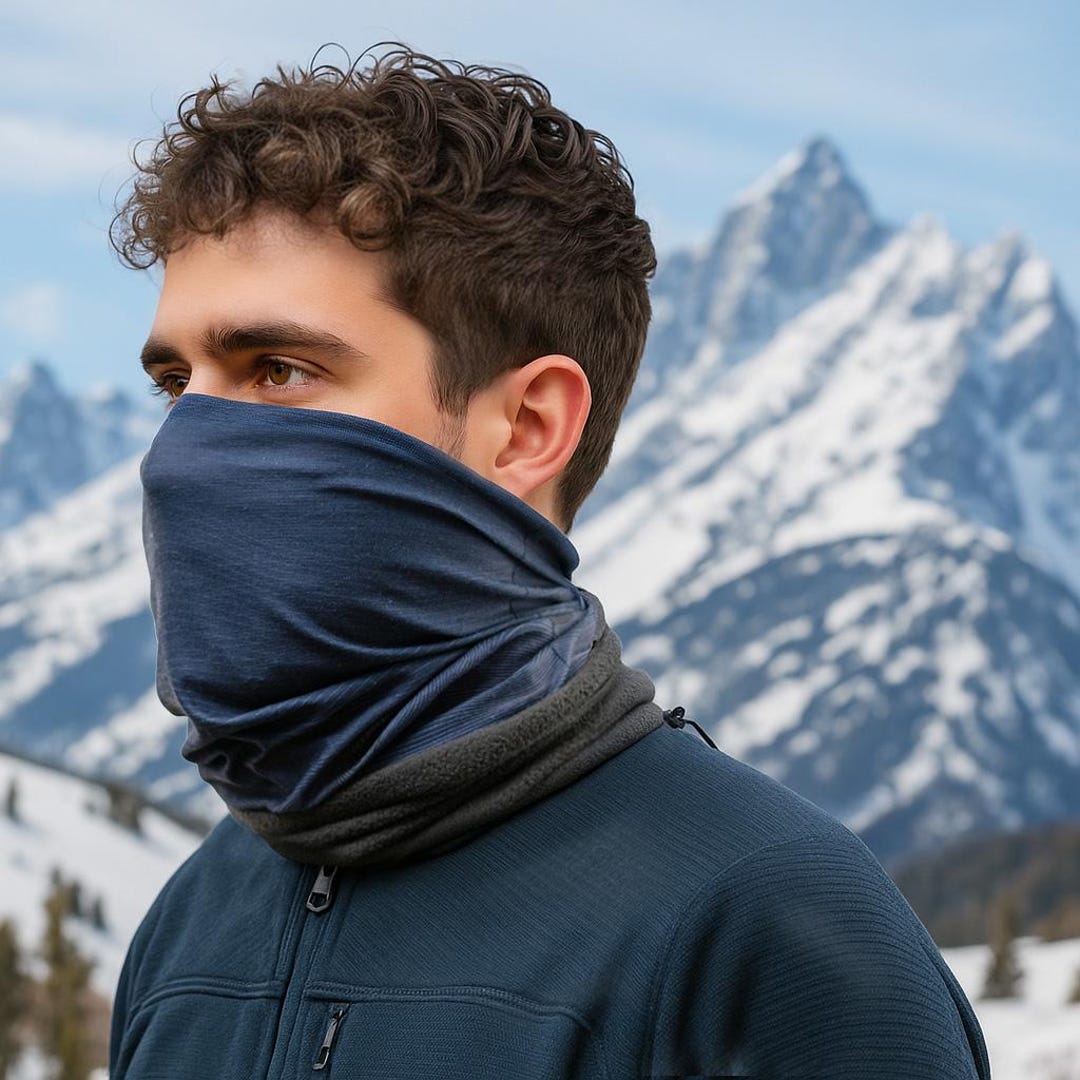 Fleece Neck Gaiter With Adjustable Mask | Windproof Winter Neck Warmer ...