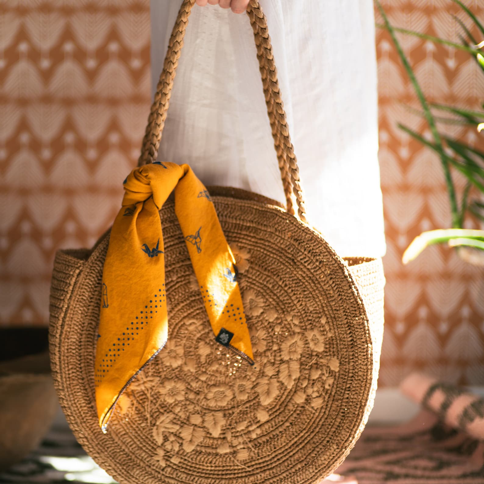 100% Cotton Yellow Bandana, Extra Soft, Headband, the Origami Bird ...