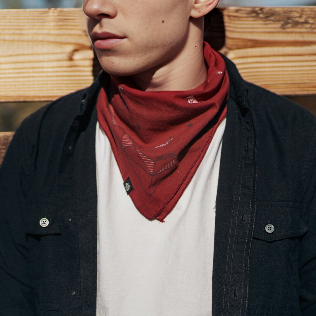 Vintage Red Bandana, Western Wildlife Origami, Unisex Design, Headband ...