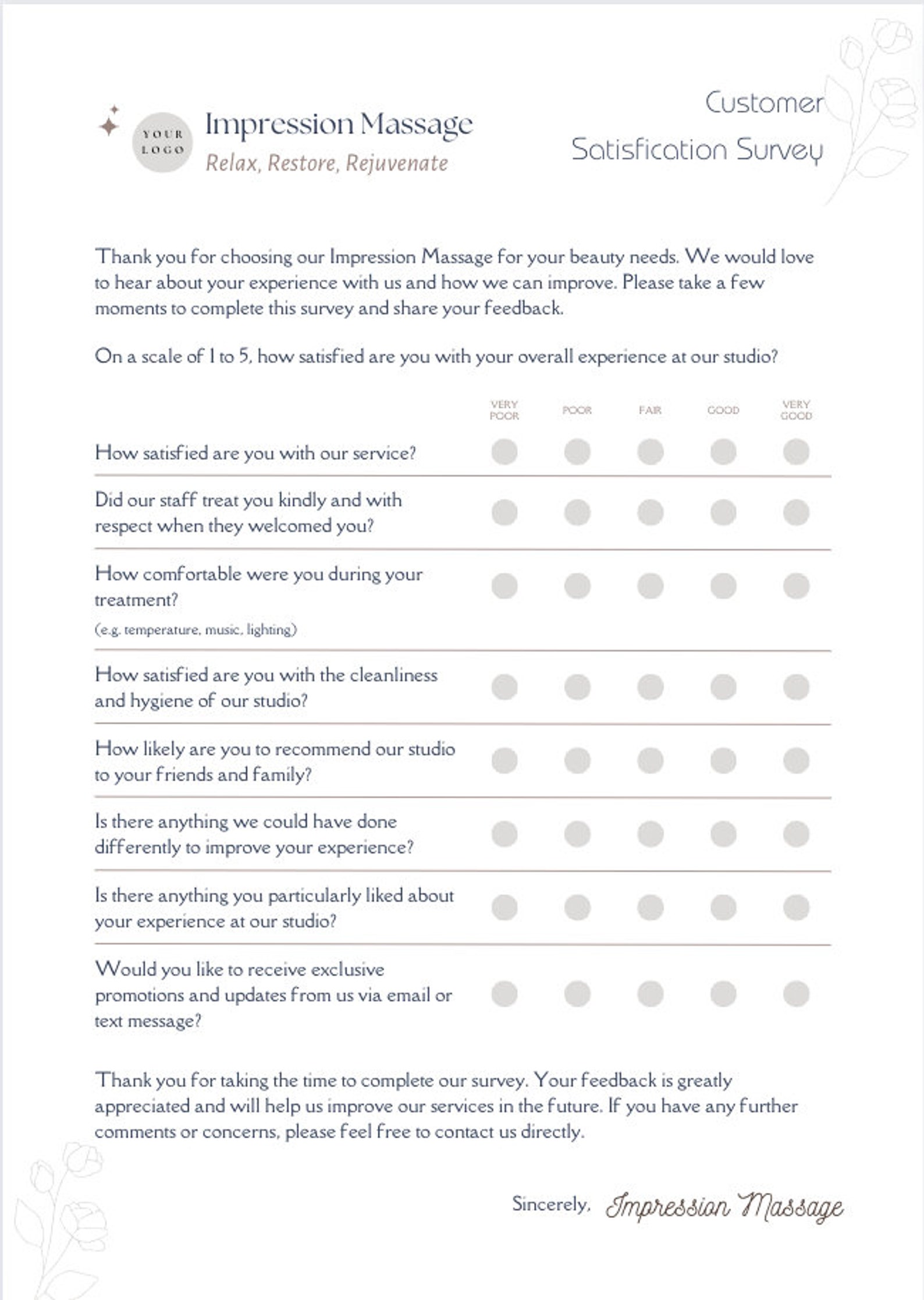 Editable Massage Therapy Forms: Client Intake, Survey, Price List ...