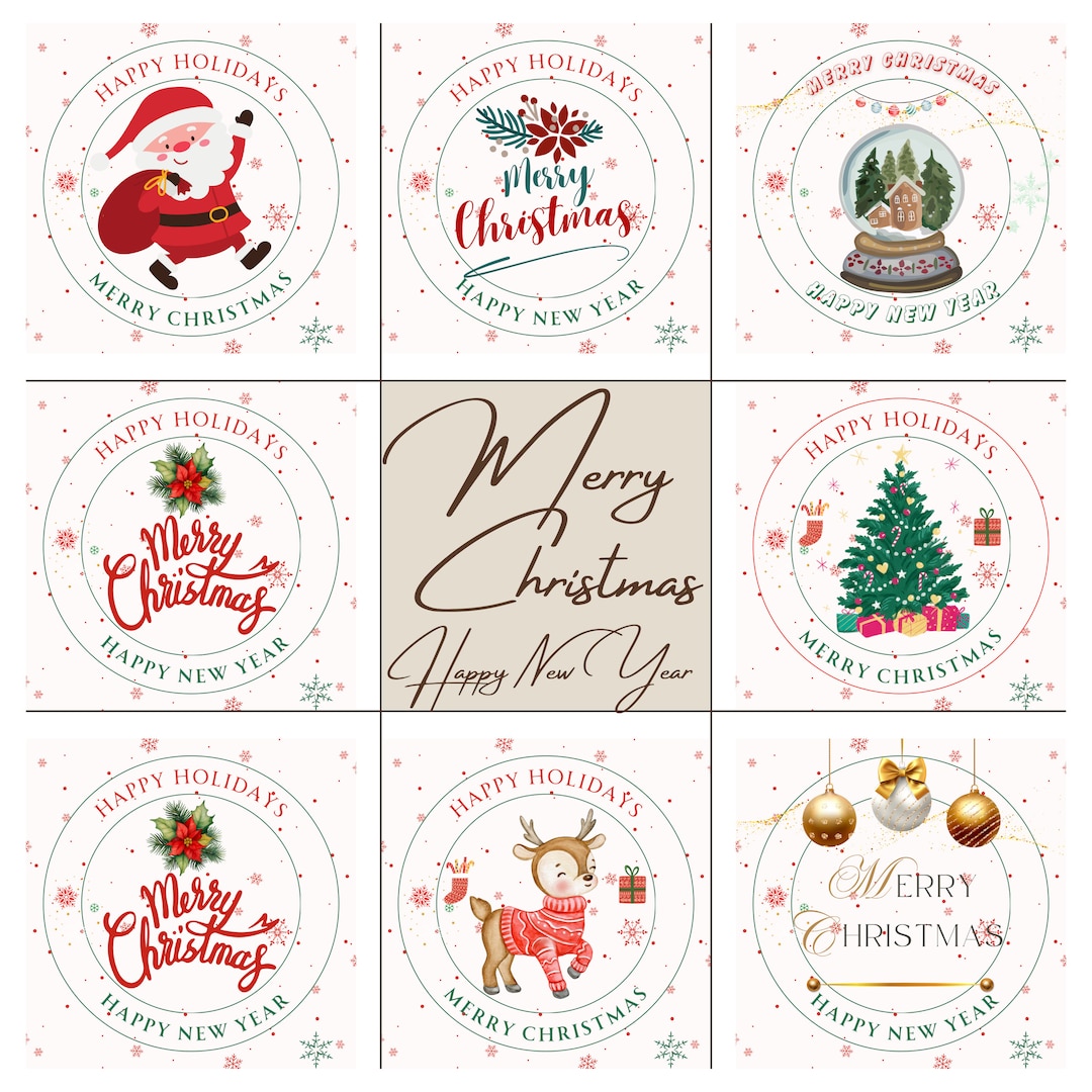 Christmas Stickers, Merry Christmas Sticker, Christmas Business Sticker ...