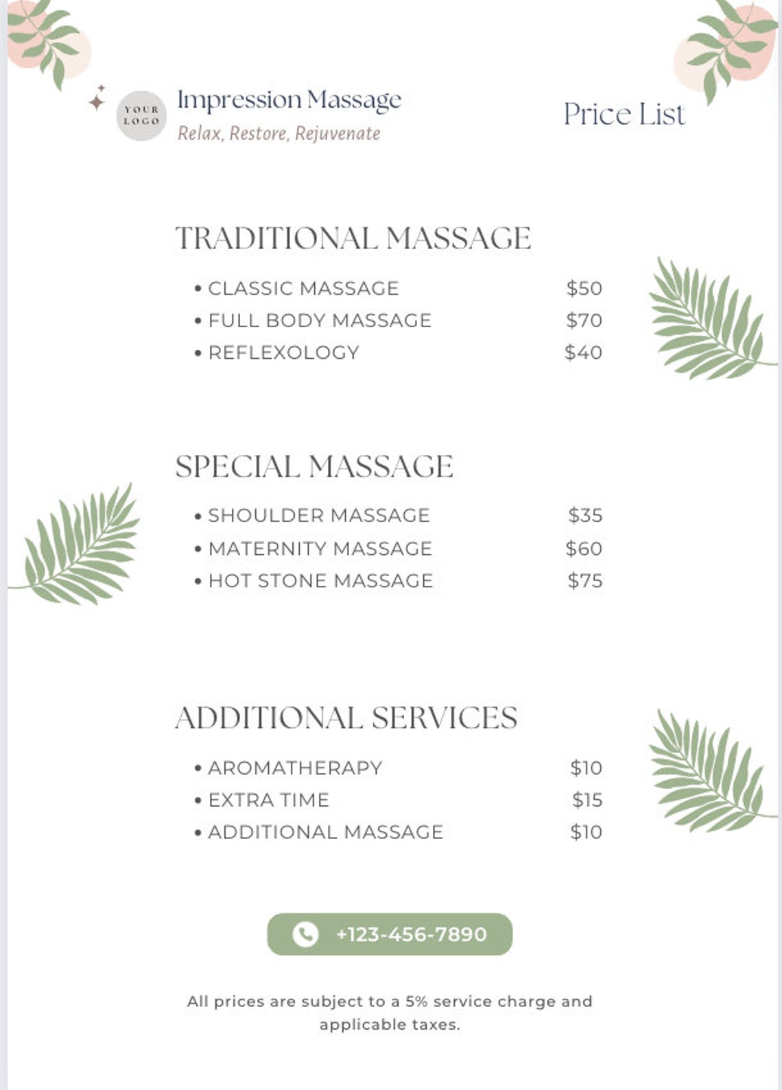 Editable Massage Therapy Forms: Client Intake, Survey, Price List ...