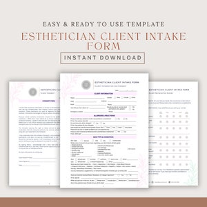 Facial Consultation Form, Client Intake Form,beauty Salon Printable,editable Spa Forms,skincare ...