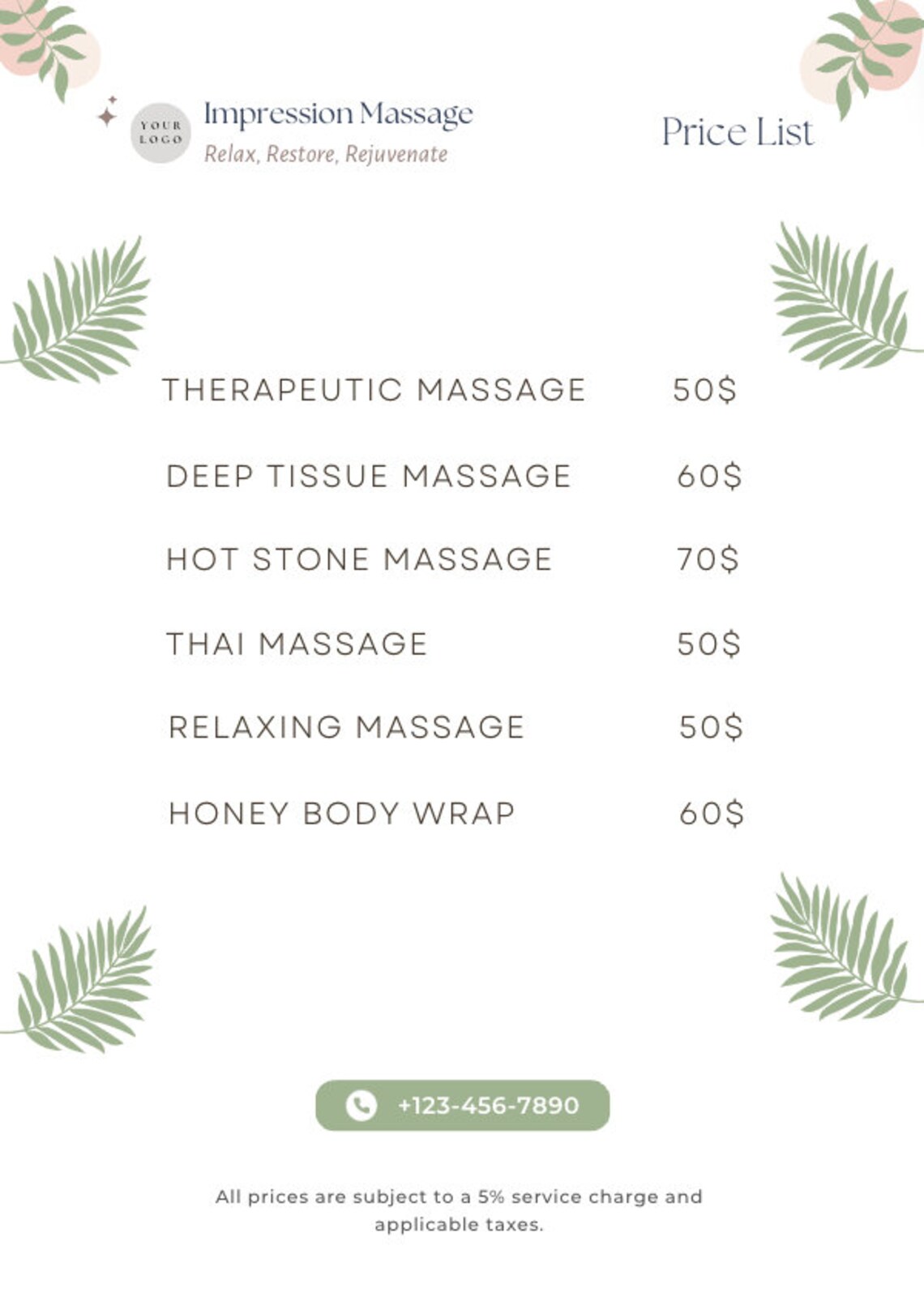Editable Massage Therapy Forms: Client Intake, Survey, Price List ...