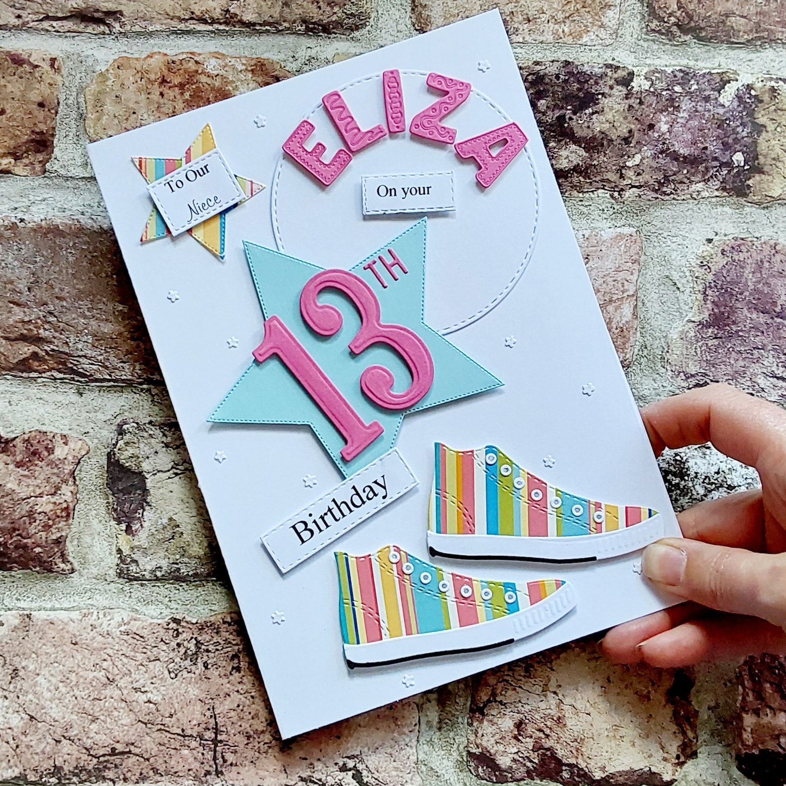 Teenager 13th Birthday Card HANDMADE Personalised - Etsy UK