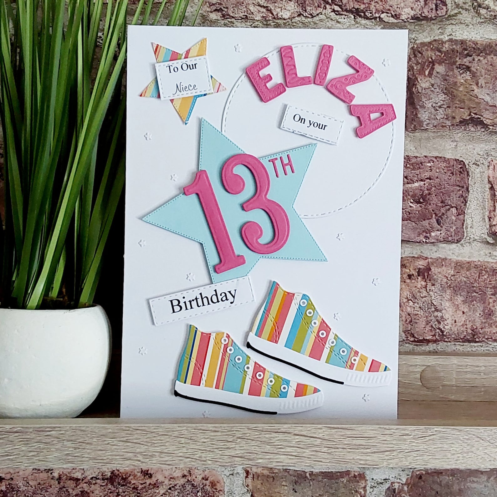 Teenager 13th Birthday Card HANDMADE Personalised - Etsy UK