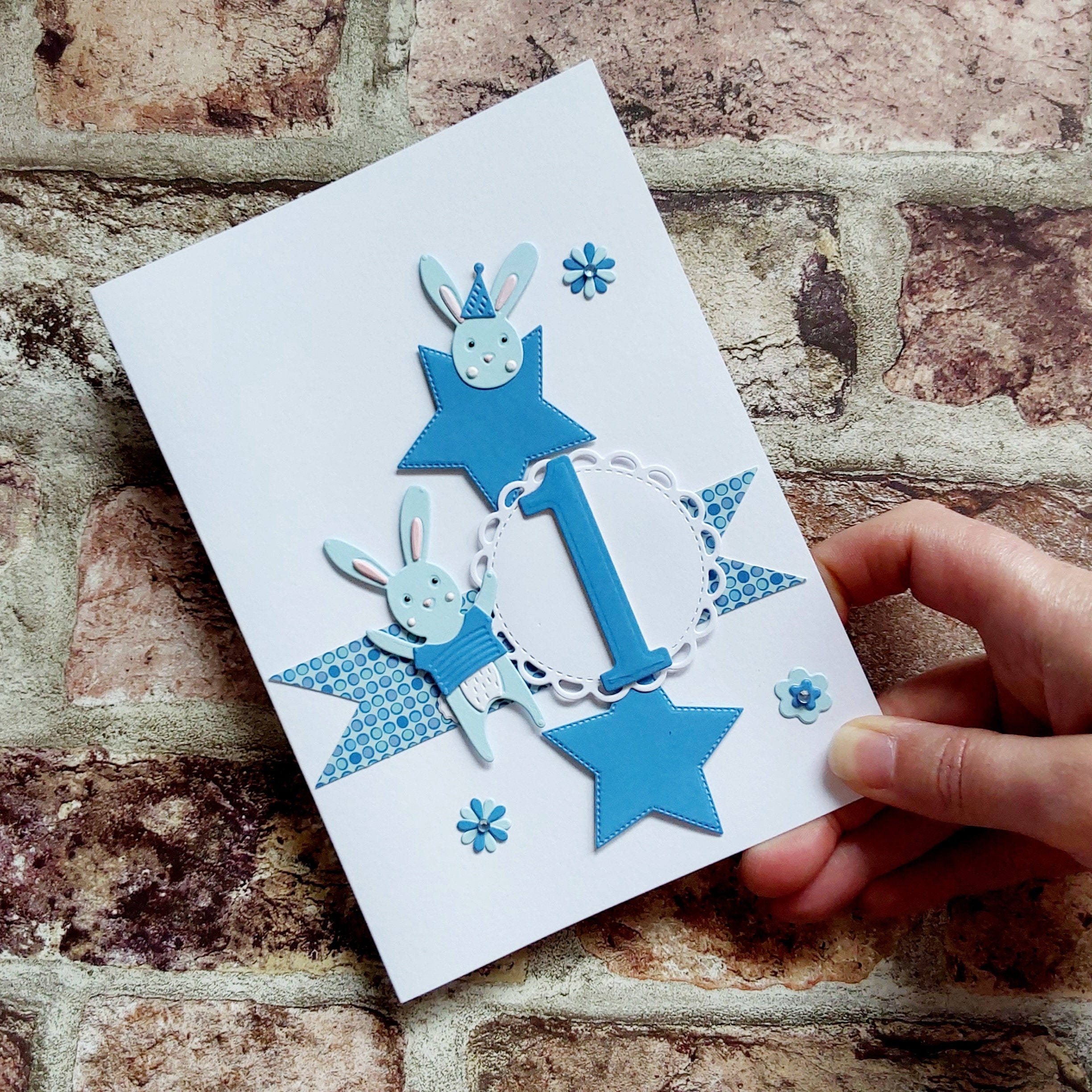Handmade 1st Birthday Card - Boy/girl Personalised - Etsy UK
