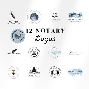 Notary Public Logos, Canva Template, Notary Services, Mobile Notary ...
