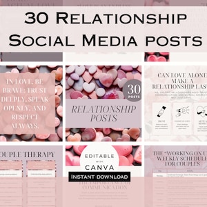 Relationships Social Media Posts INSTANT DOWNLOAD Therapist Post ...