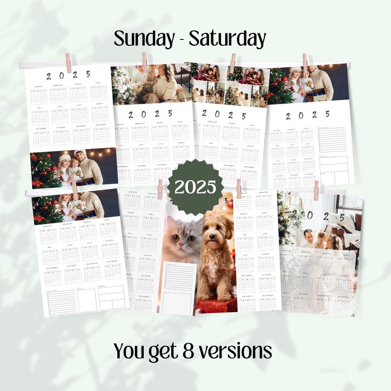 Custom Photo Calendar 2025, Yearly Wall Calendar, Family Photo Calendar ...