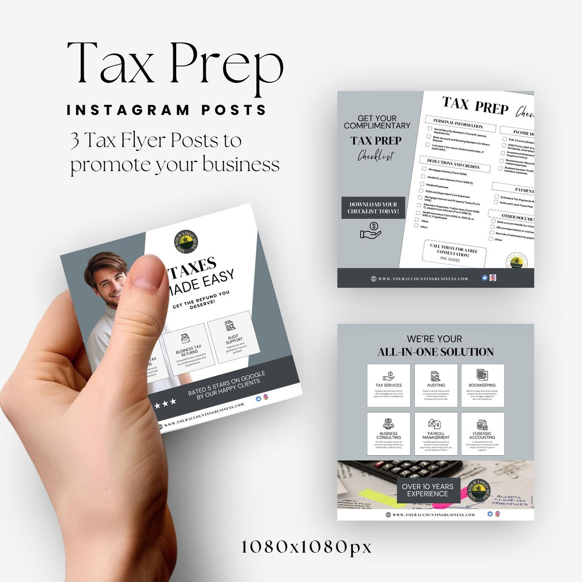 Tax Prep Flyer Business Card, Professional Tax Filing Service Instagram ...