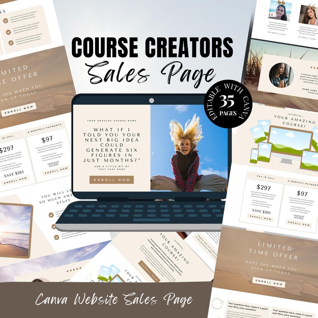 Course Creator Sales Page, Online Course Landingpage, Creator Template ...