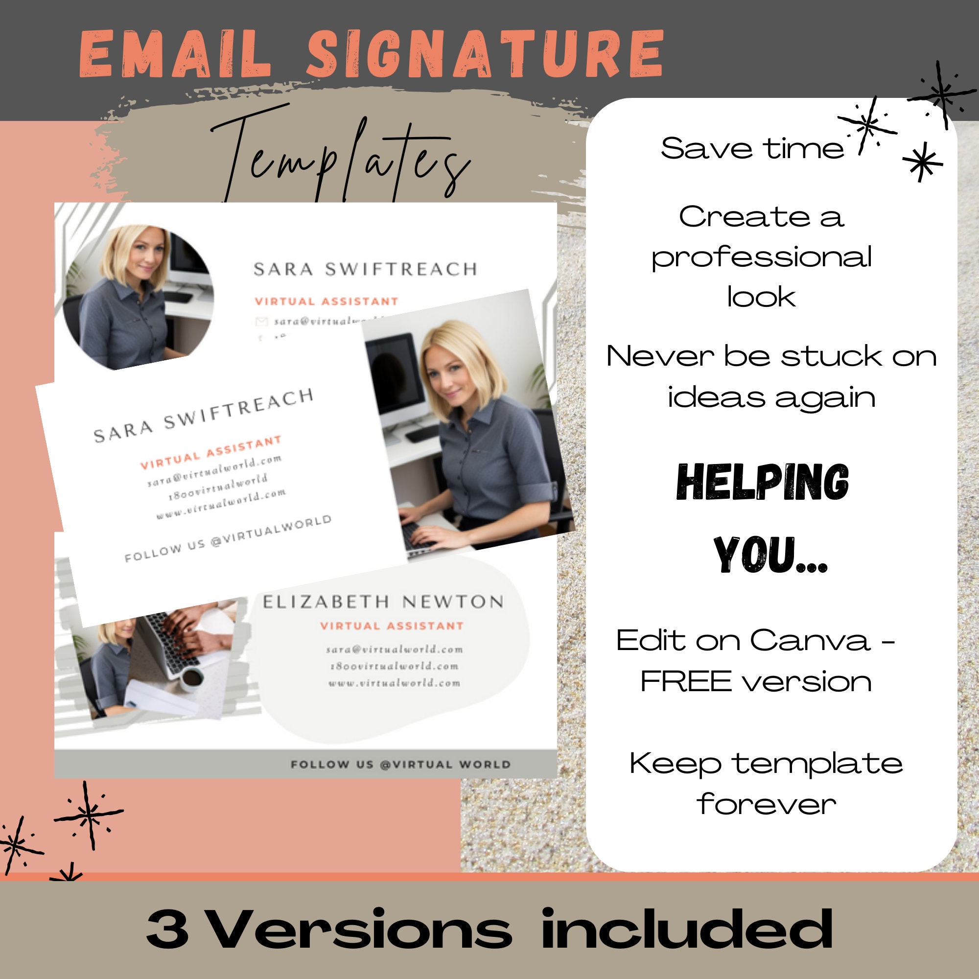 Virtual Assistant Email Signature, Email Signature, Gmail Signature ...