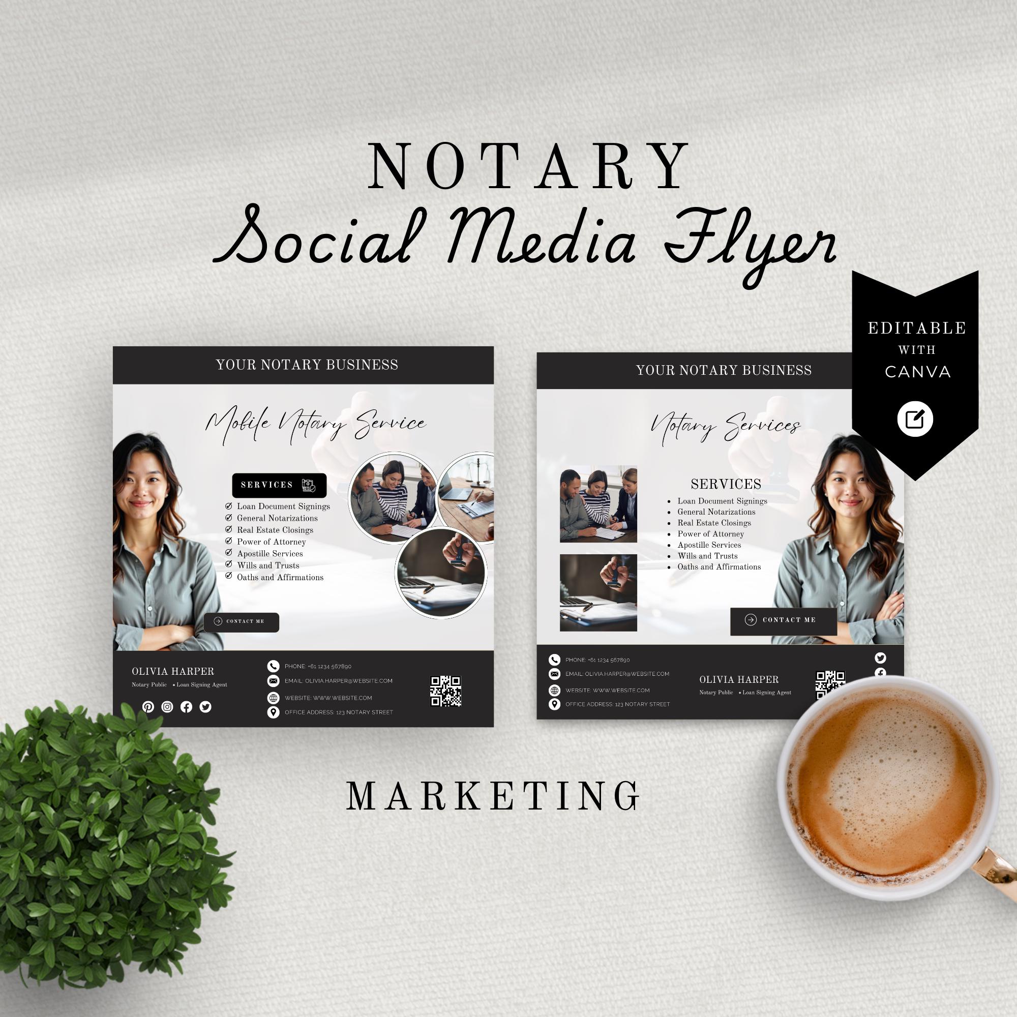 Notary Public Social Media Flyer, Instagram Posts, Notary Marketing ...