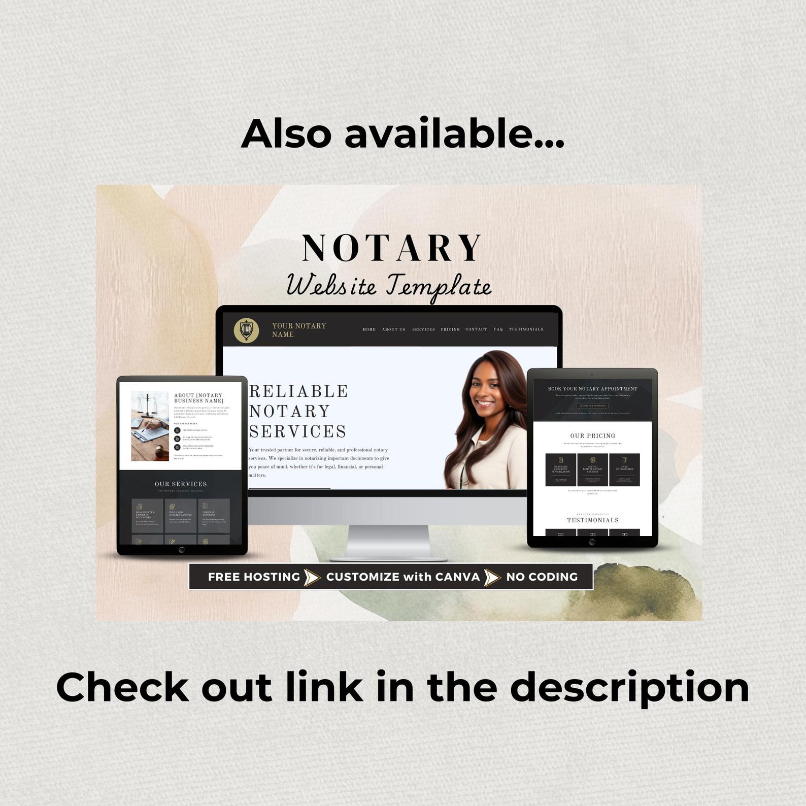 Notary Public Logos, Canva Template, Notary Services, Mobile Notary ...