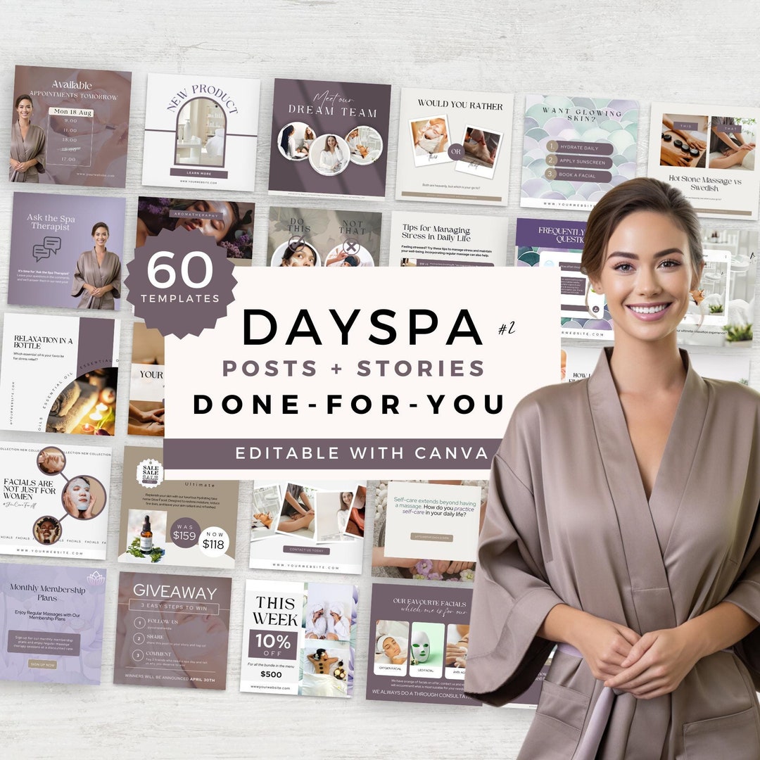 Luxury Dayspa Social Media Posts, Spa Instagram Posts, Massage ...
