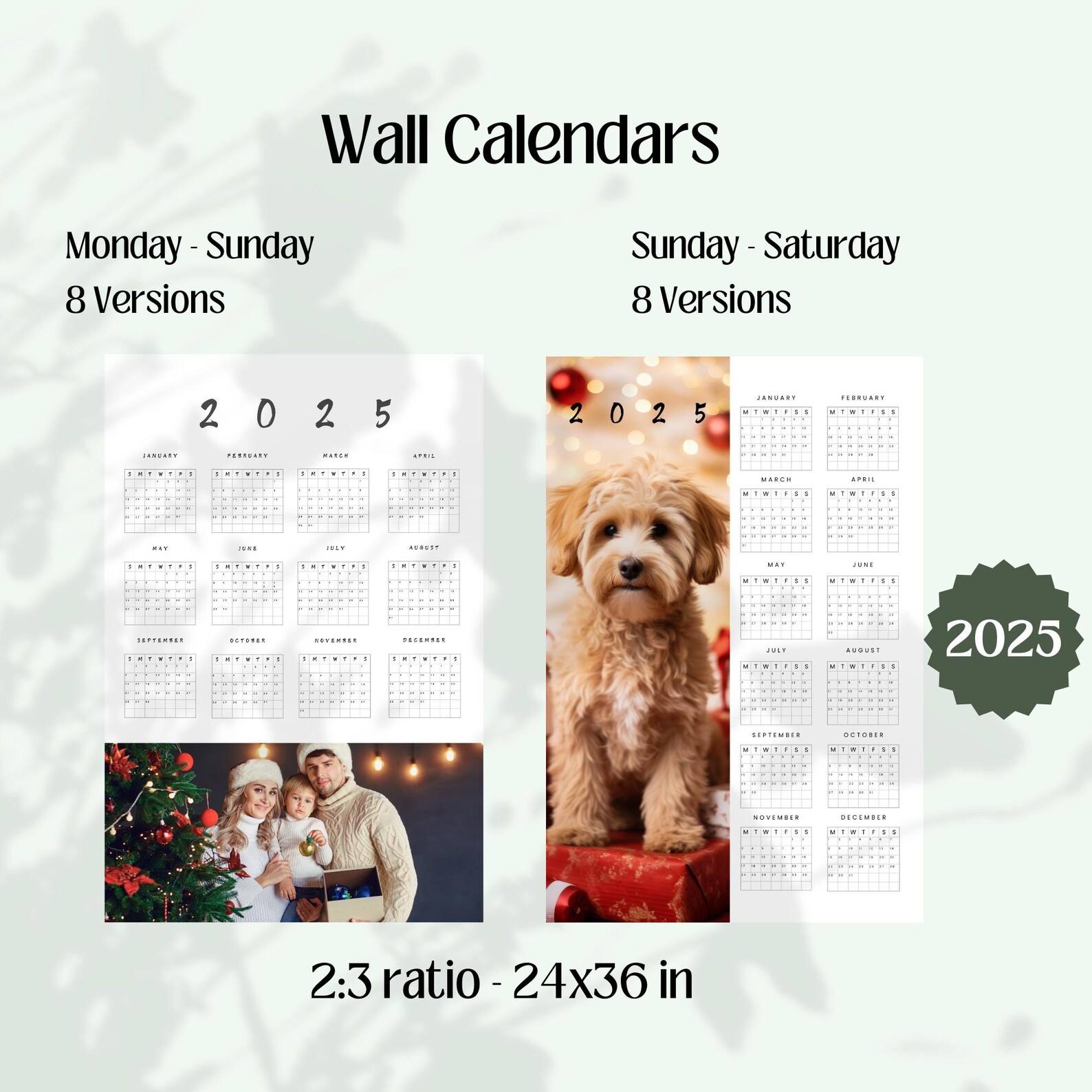 Custom Photo Calendar 2025, Yearly Wall Calendar, Family Photo Calendar ...