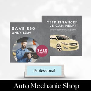 Auto Mechanic Social Media Posts, Instagram Car Garage Service ...