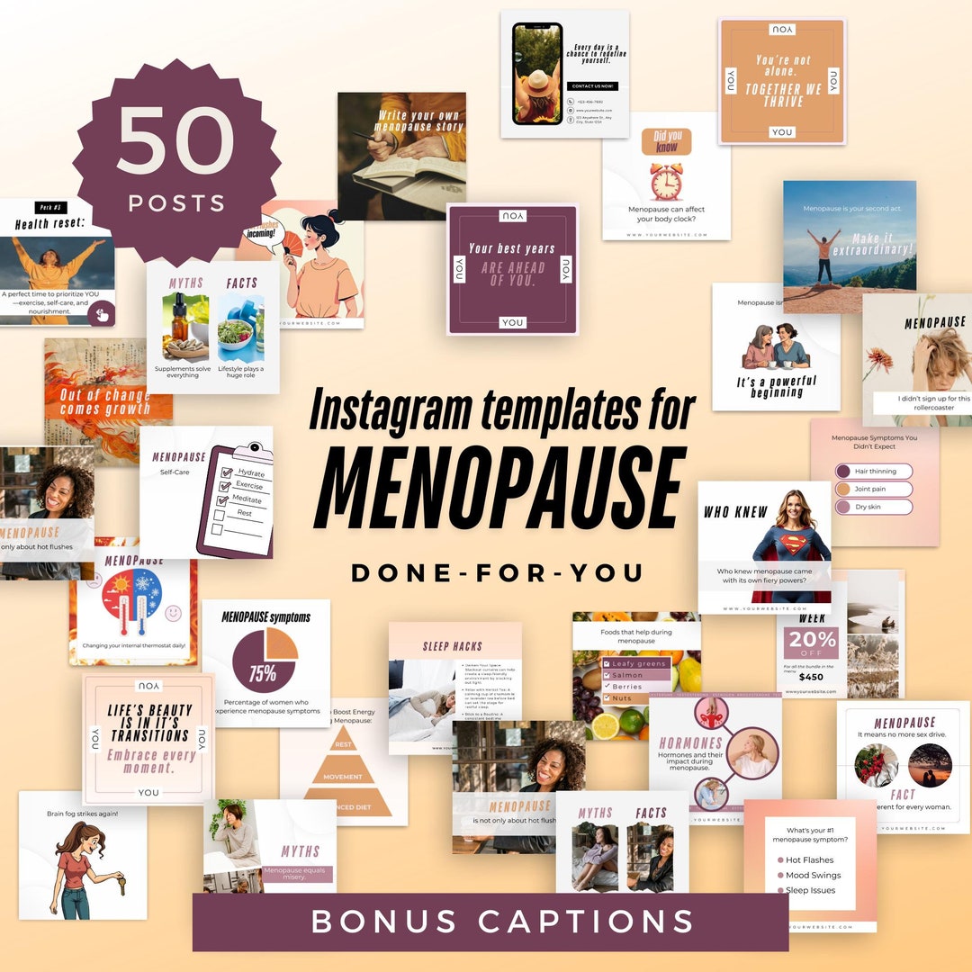 Instagram Templates for Menopause, Health Coach Social Media Posts ...