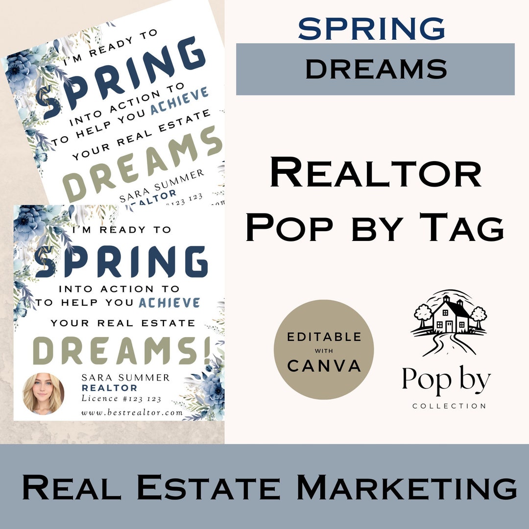 Spring Pop by Tag INSTANT DOWNLOAD Editable Realtor Promotion Real ...