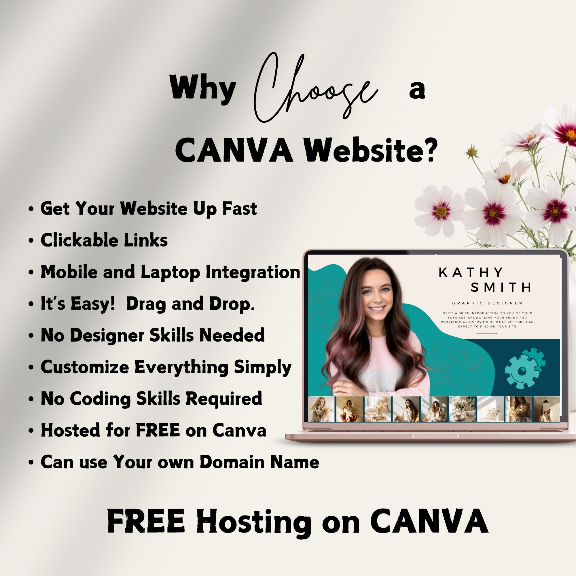 Portfolio Canva Website Template, Clickable Landing One Page, Clean ...