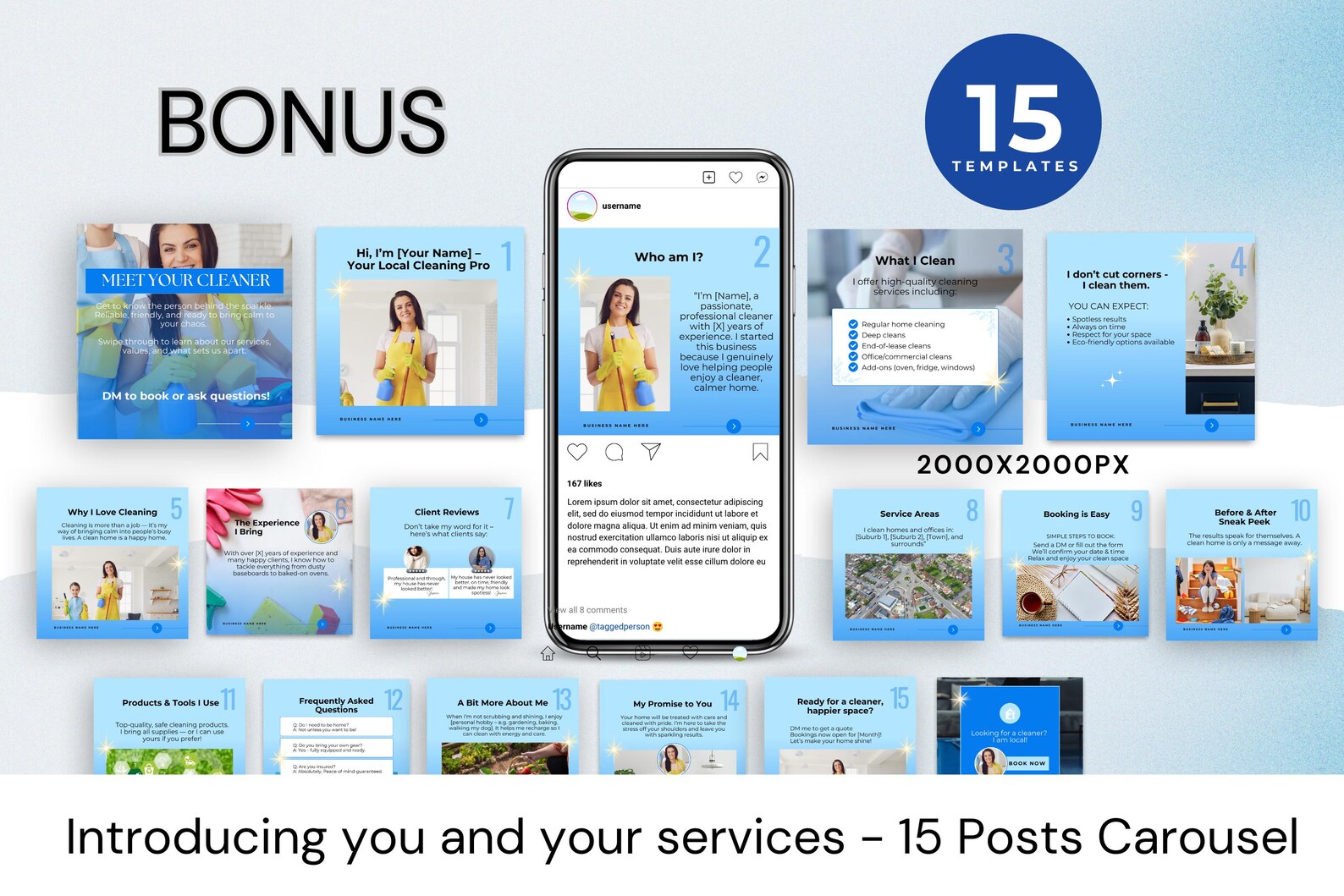 House Cleaning Social Media Posts, Canva Templates, Editable Posts for ...