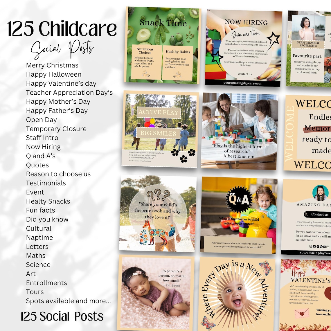 Childcare Social Media Posts, Early Learning Center Posts, Instagram ...