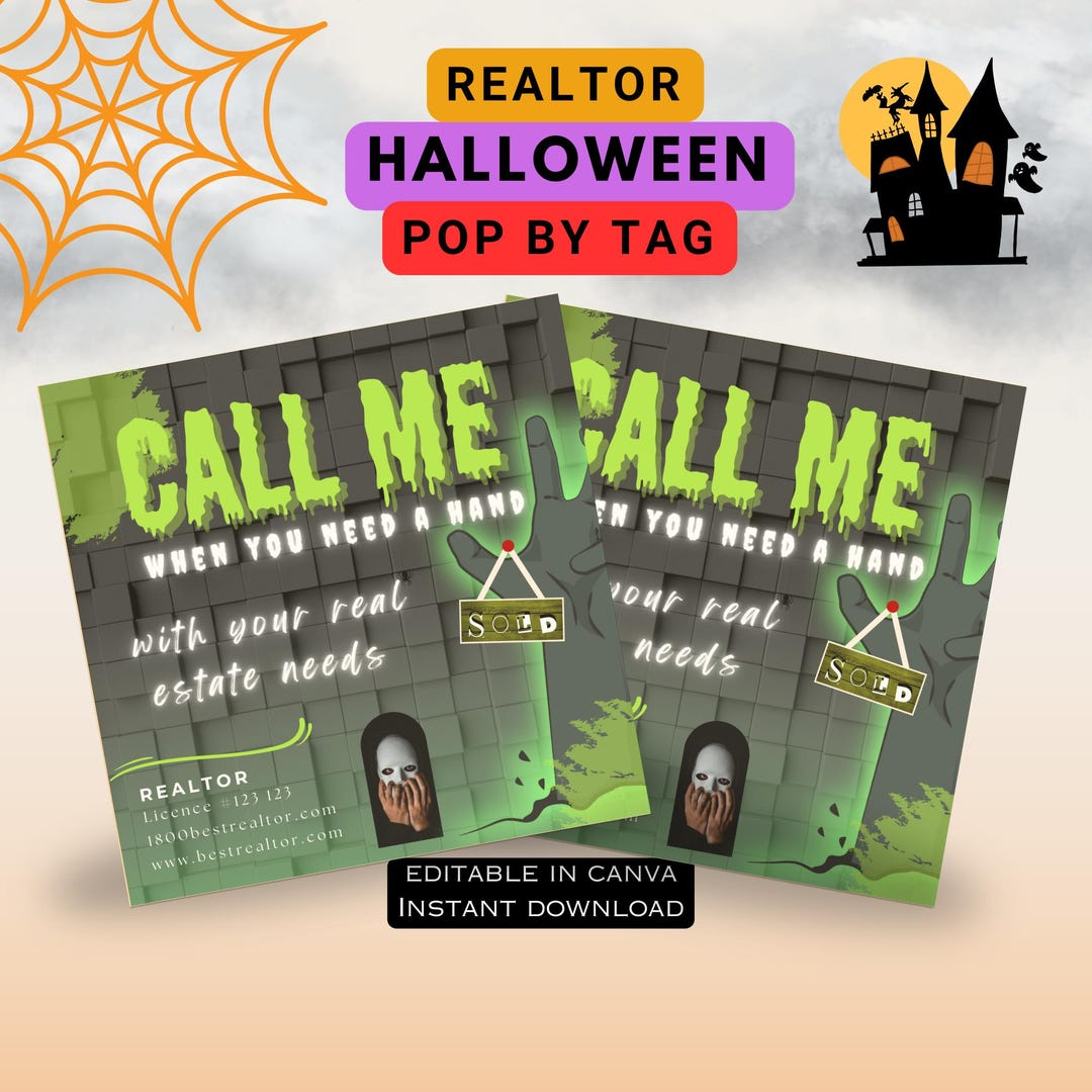 Halloween Realtor Pop by Tag | Client Appreciation | Real Estate Agent ...