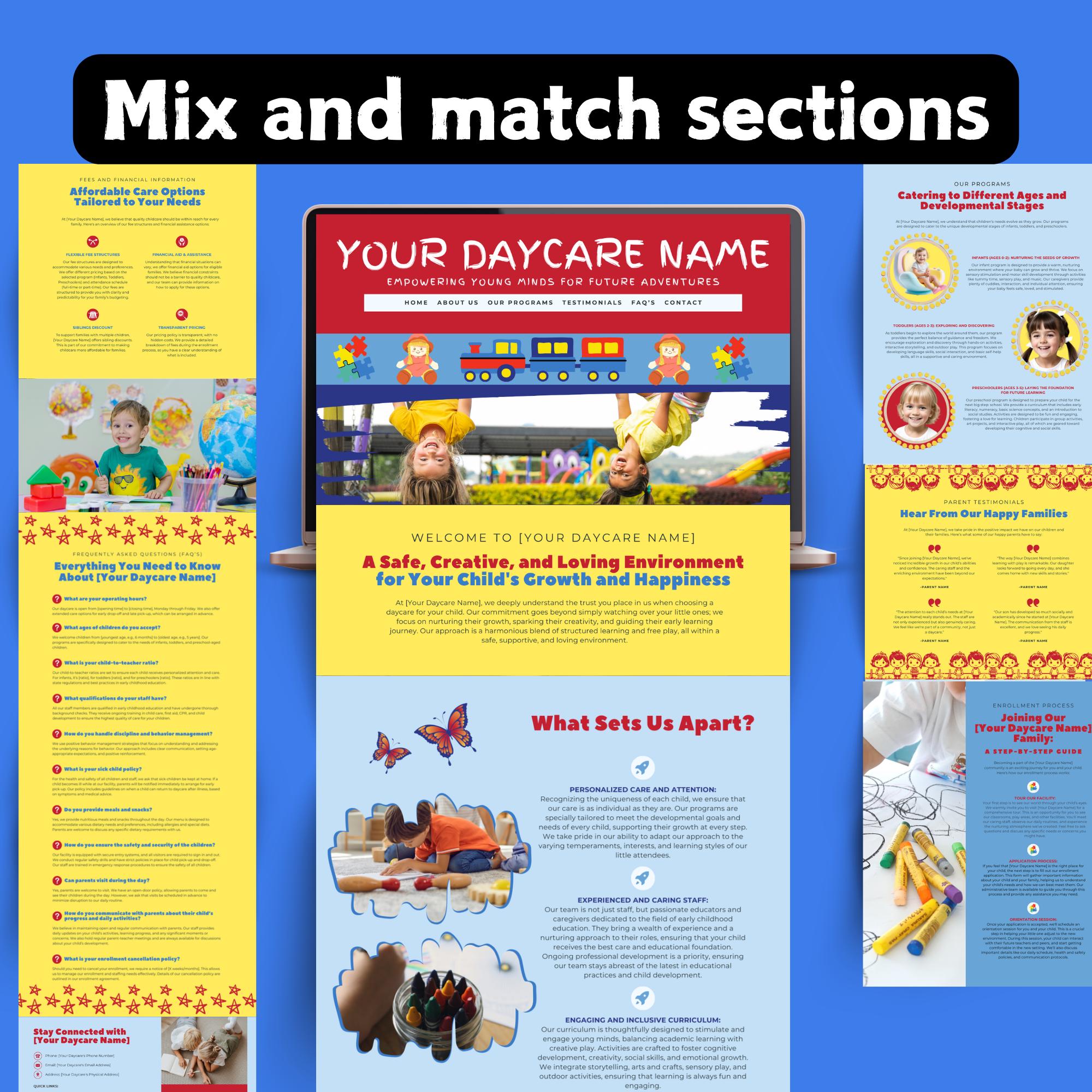 Daycare Canva Website Template | Kindergarten Website | Childcare ...