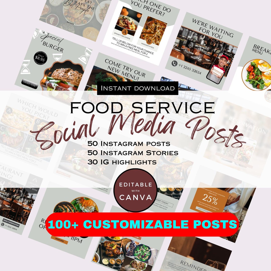 Food Services Social Media Canva Templates | Instagram Stories | IG ...