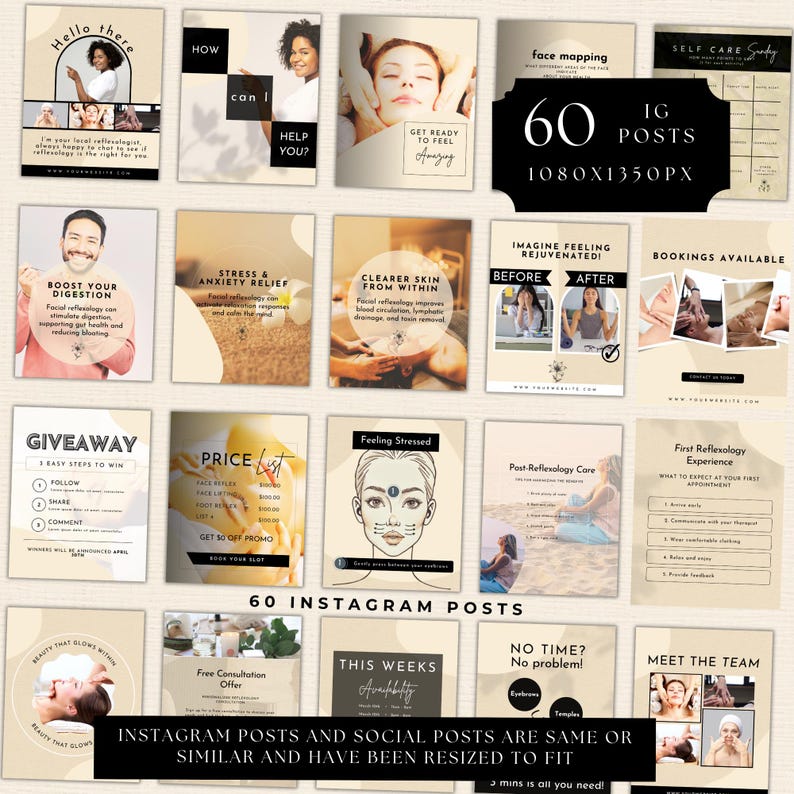 Facial Reflexology Social Media Posts, Holistic Wellness Instagram ...