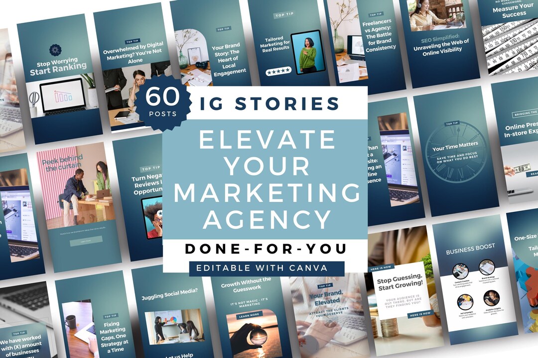 Marketing Agency Instagram Stories, Canva Marketing Templates, Digital ...