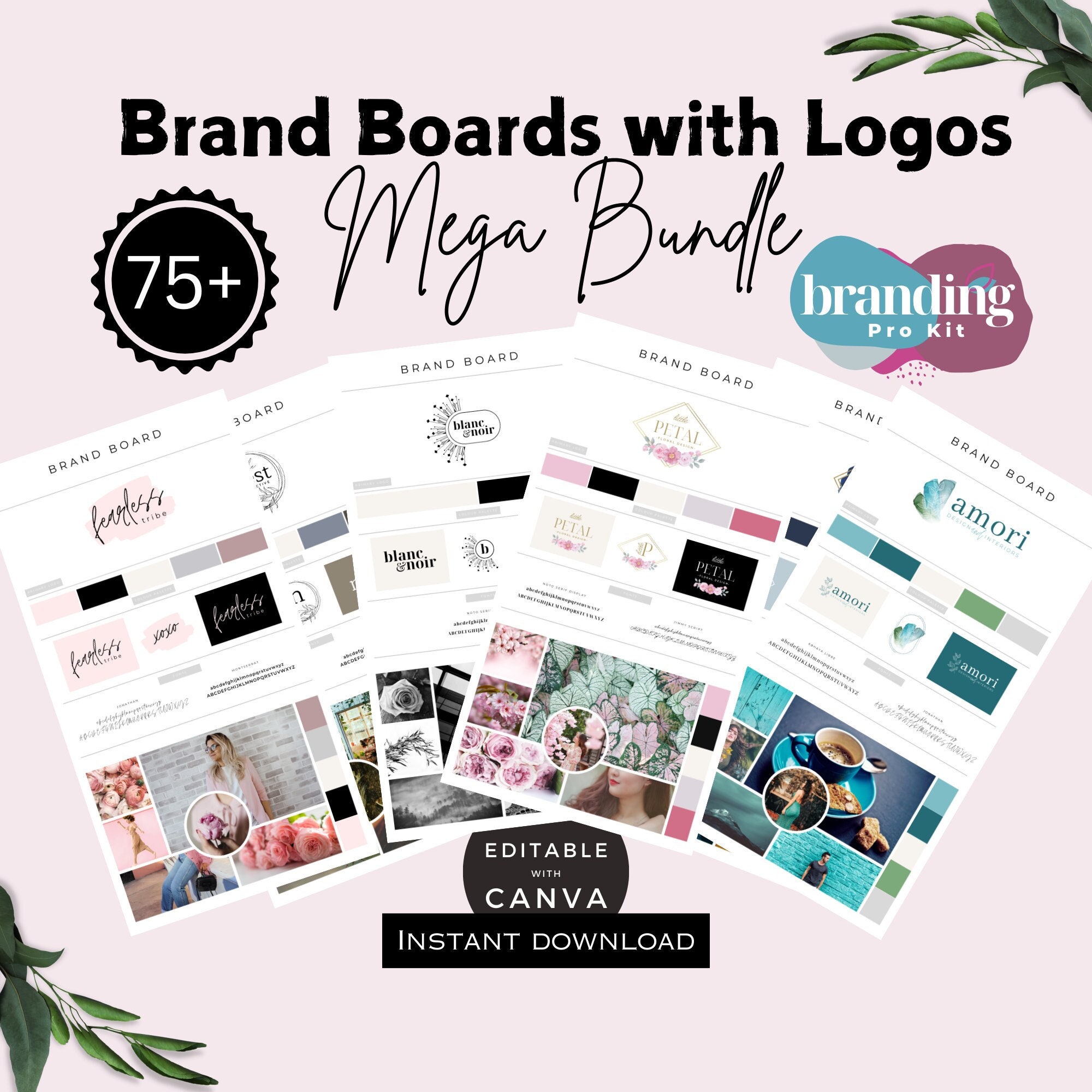 Brand Boards Canva Templates, Logo Designs, Signature Logos, Boutique ...
