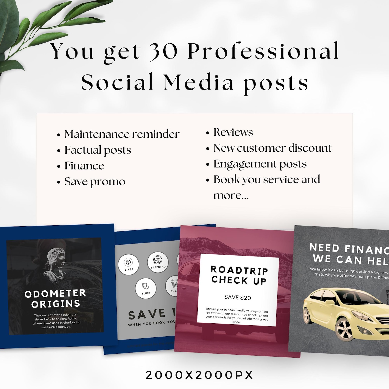 Auto Mechanic Social Media Posts, Instagram Car Garage Service ...