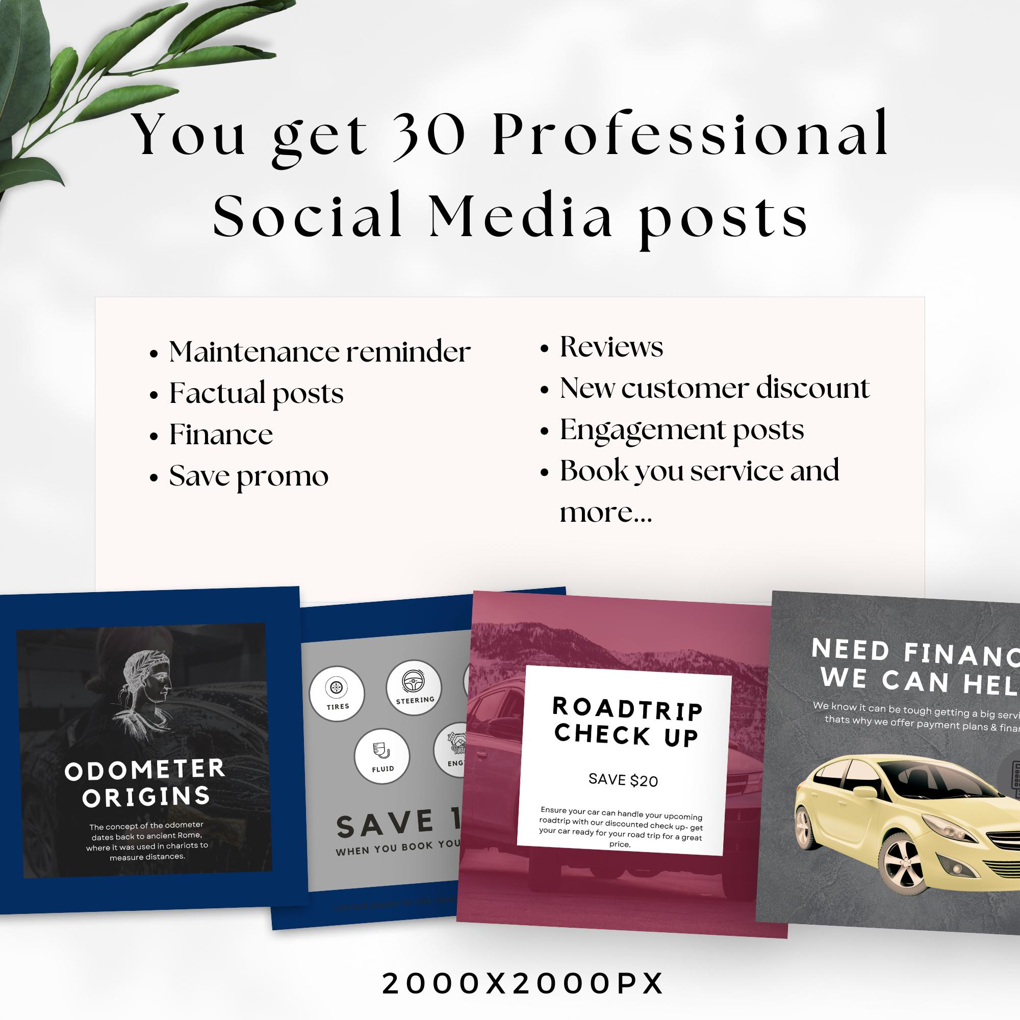 Auto Mechanic Social Media Posts, Instagram Car Garage Service ...