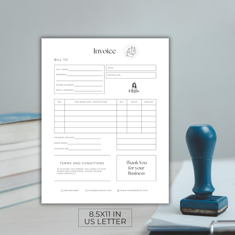 Notary Invoice Template, Editable Canva Invoice, Mobile Notary Billing ...