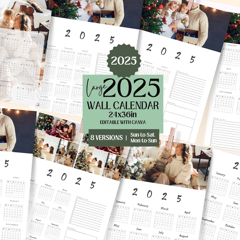 Custom Photo Calendar 2025, Yearly Wall Calendar, Family Photo Calendar ...
