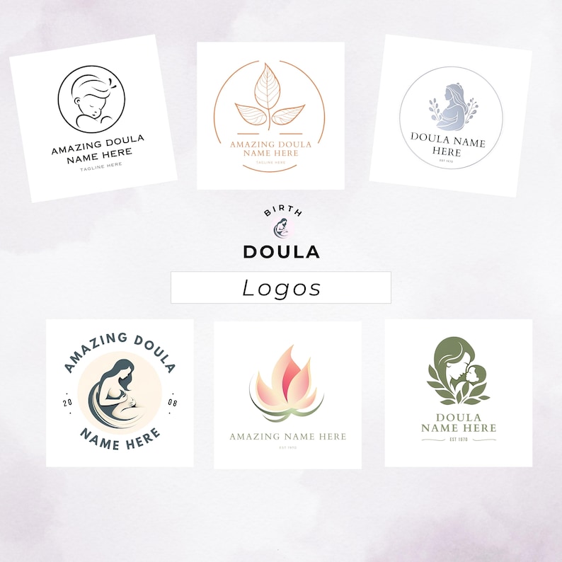 Doula Logos, Birth Doula Branding, Canva Templates - Etsy