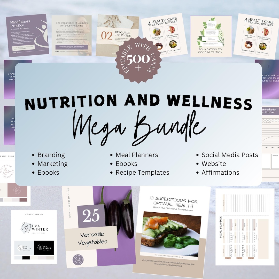 Nutrition and Wellness Bundle, Social Media Templates, Slide Deck ...