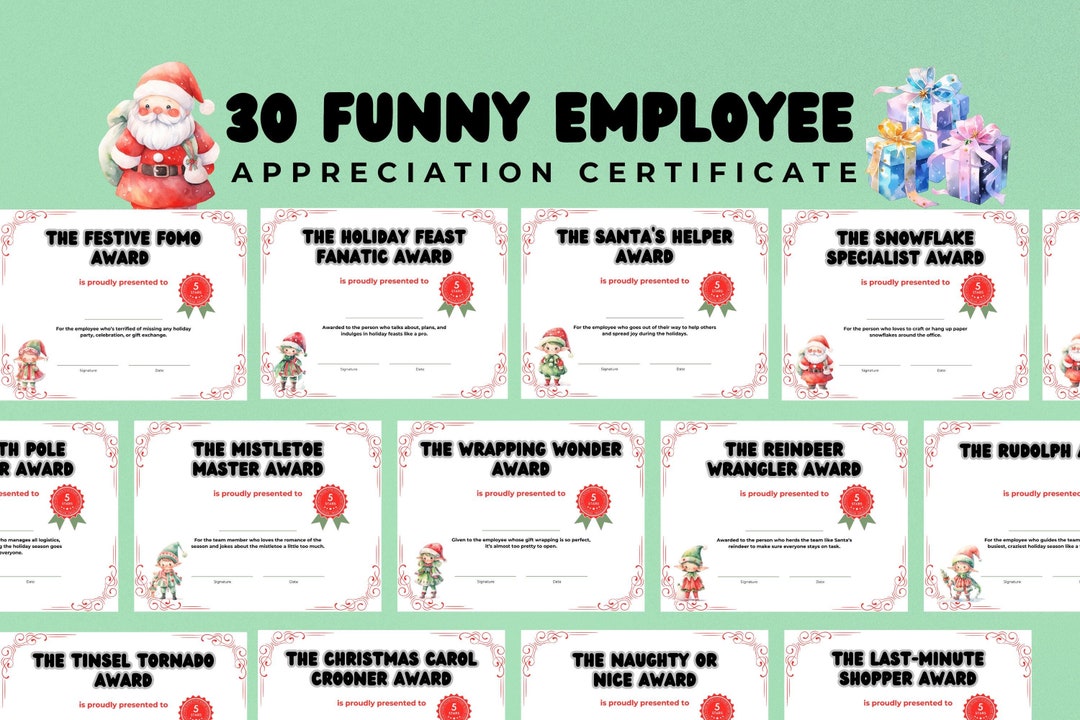 30 Funny Christmas Employee Appreciation Awards, Staff Recognition ...