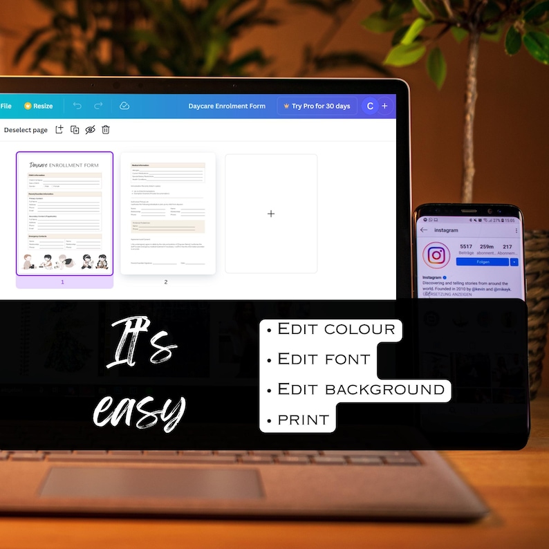 Daycare Enrollment Form | Canva Childcare Forms | Childcare Intake Form ...