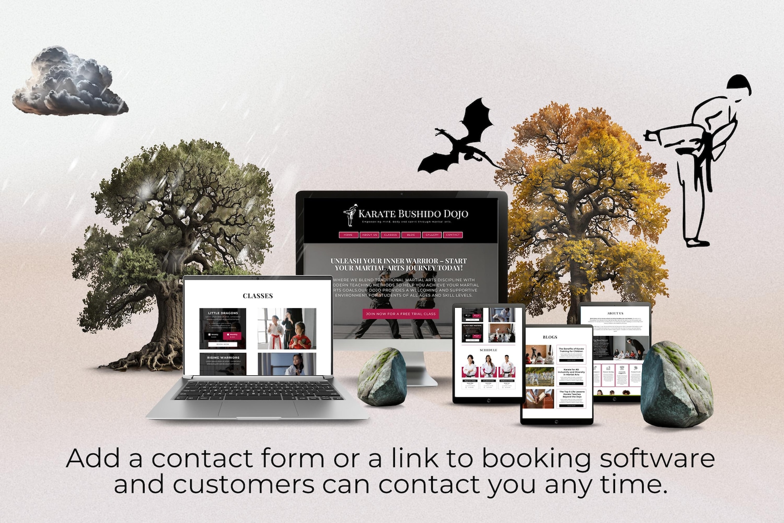 Karate School Website, Canva Template, Dojo Website Design, Landing ...
