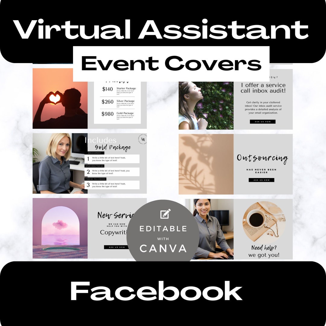10 Customizable Event Covers for Virtual Assistant, High Quality ...