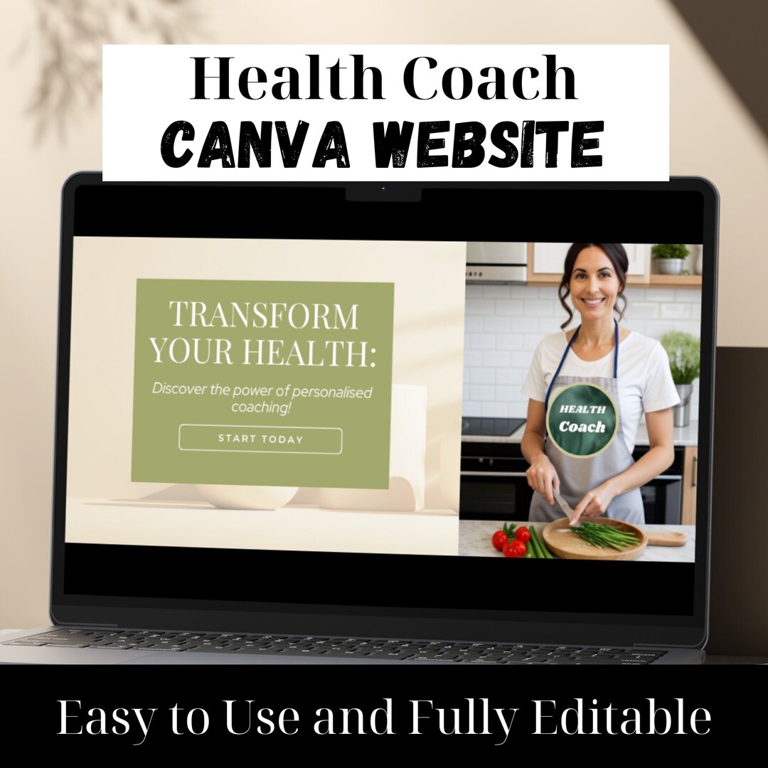 Health Coach Website, INSTANT DOWNLOAD, Canva Website, Customizable ...