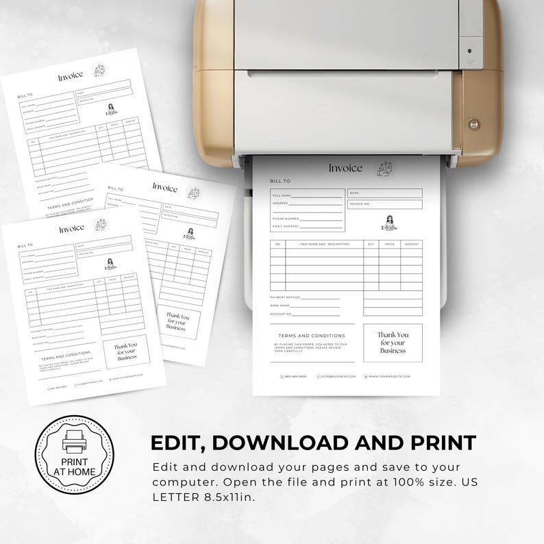 Notary Invoice Template, Editable Canva Invoice, Mobile Notary Billing ...