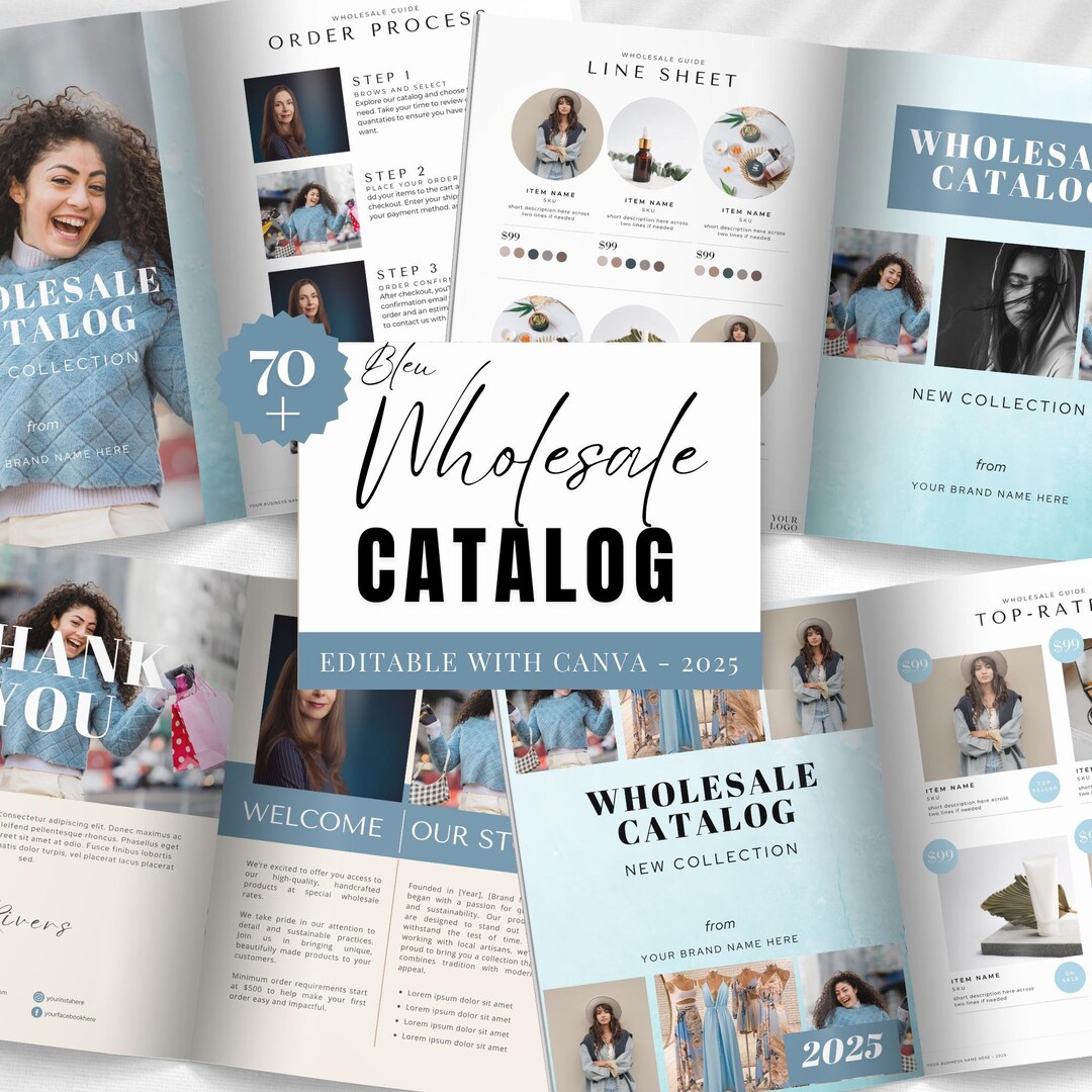 Wholesale Catalog, Product Catalog Design, Canva Template, Line Sheet ...