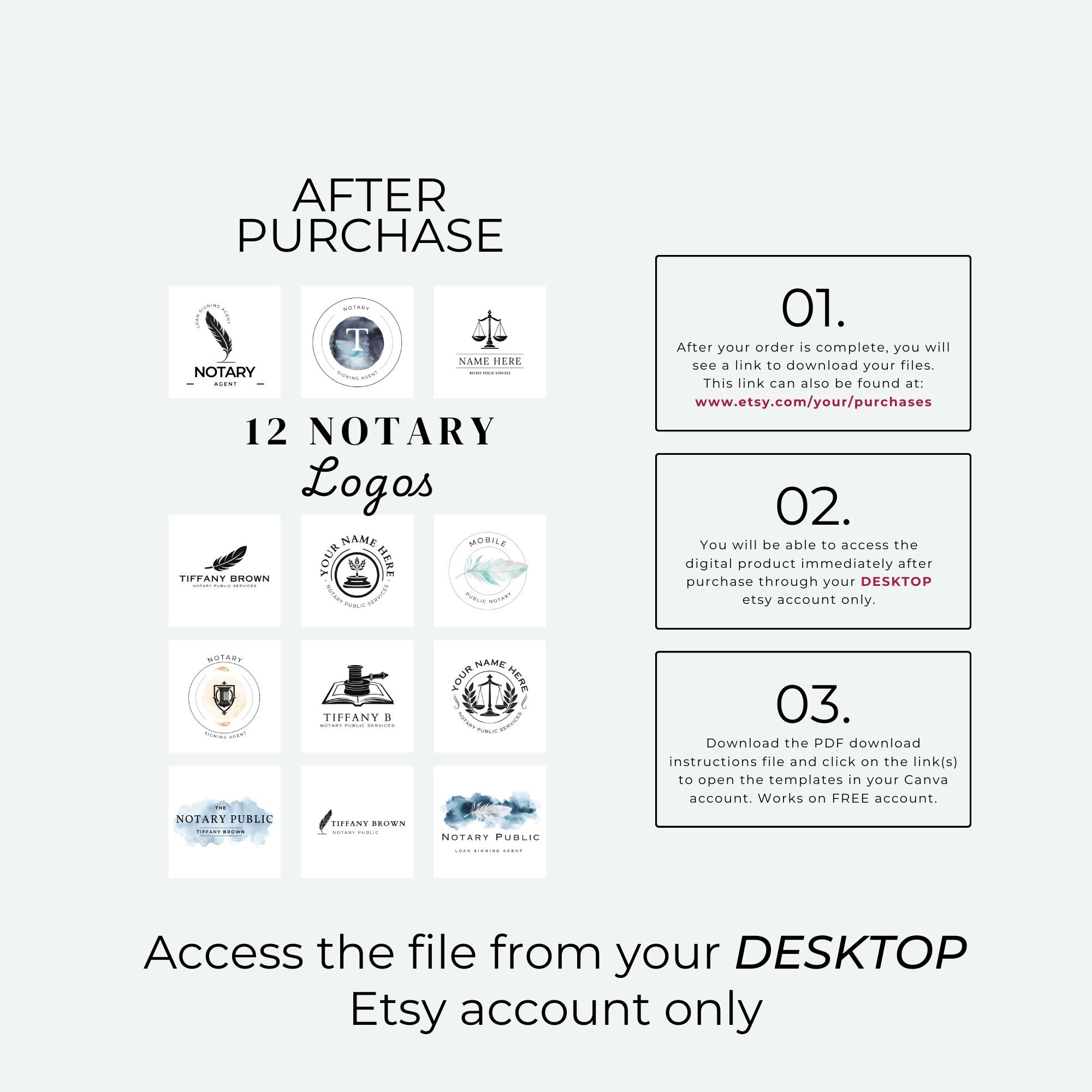 Notary Public Logos, Canva Template, Notary Services, Mobile Notary ...