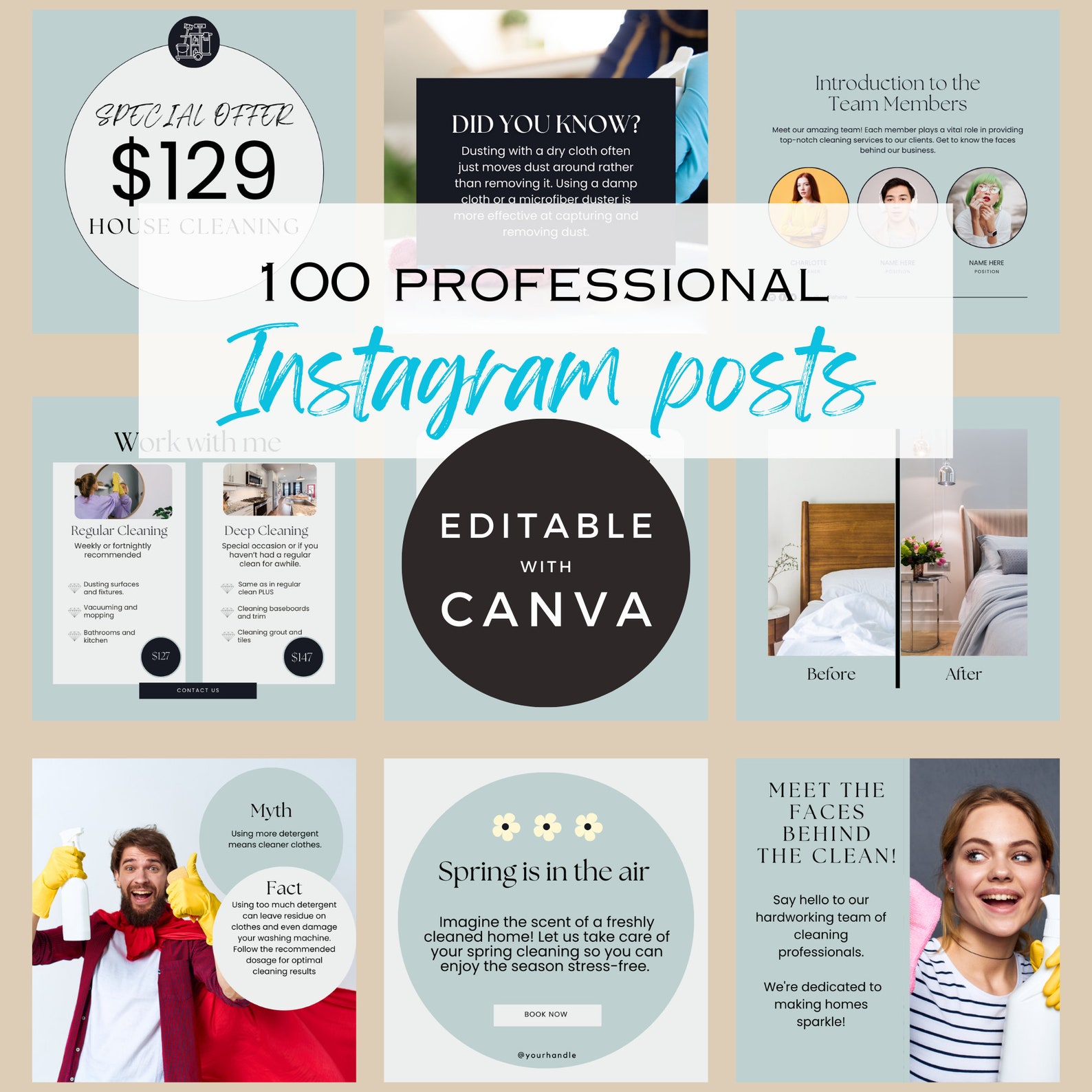Residential Cleaning Social Media Posts | Cleaning Service Content ...