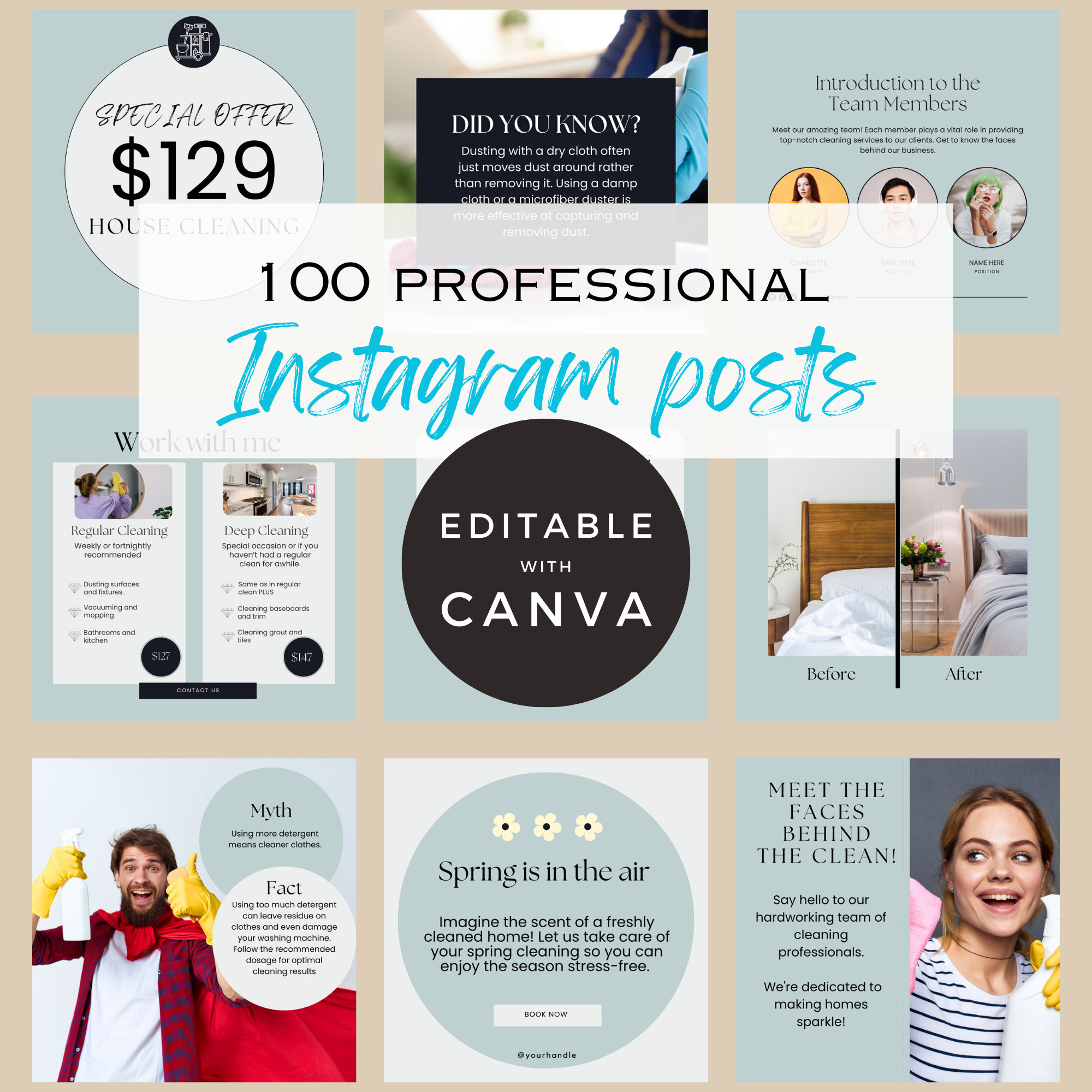 Residential Cleaning Social Media Posts | Cleaning Service Content ...