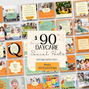 Social Media Posts for Daycare Business, Childcare Editable With Canva ...